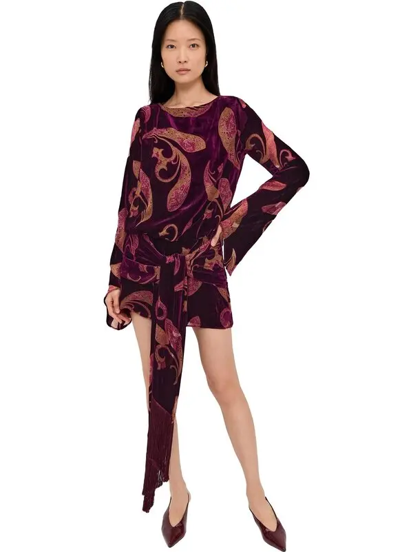 Retrofete Thesaly Velvet Dress - Dark Paisley