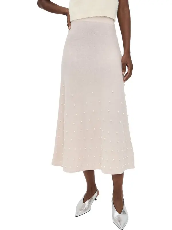 Zimmermann Beaded Midi Skirt - Chalk