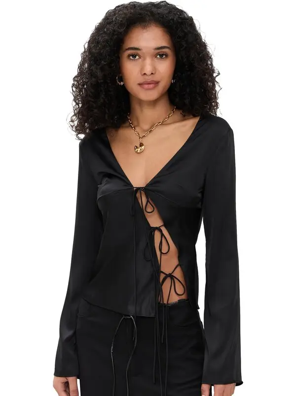 Lioness Mariah Long Sleeve Top - Onyx