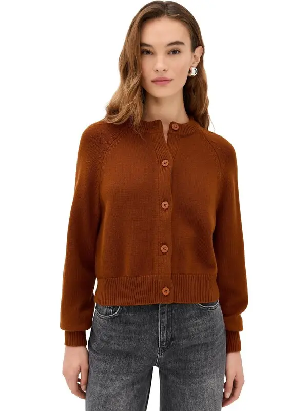 ALIGNE Tania Diamante Cardigan - Cognac
