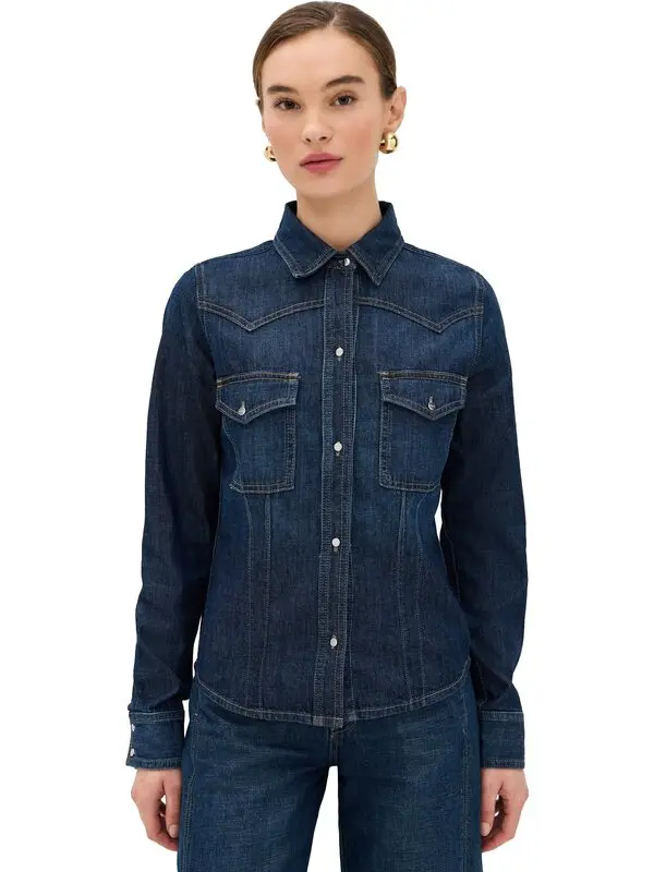 TWP Mustang Sally Button Down - Dark Wash