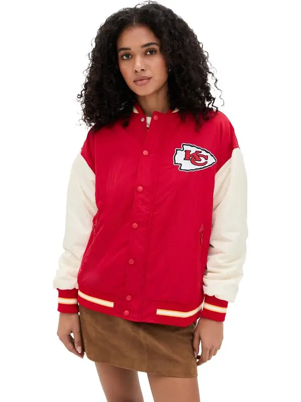 Terez Chiefs Colorblock Bomber Jacket - Chiefs Red/sugar Swizzle