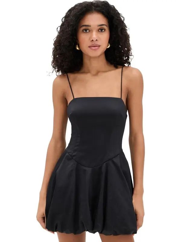 LoveShackFancy Salna Mini Dress - Black