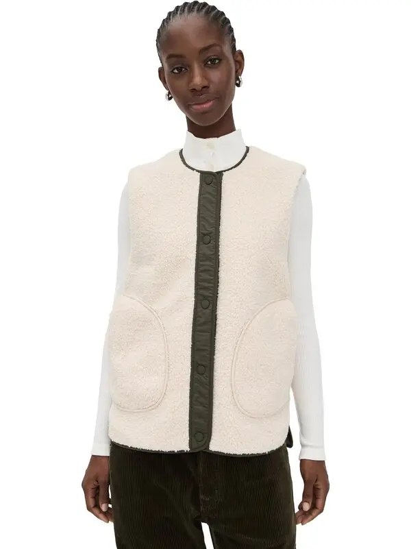 Varley Audrea Reversible Vest - Sandshell/forest Night