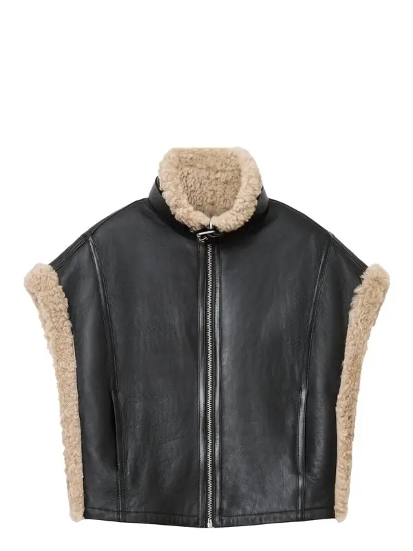 ALLSAINTS Reversible Shearling Marlin Gilet - Black