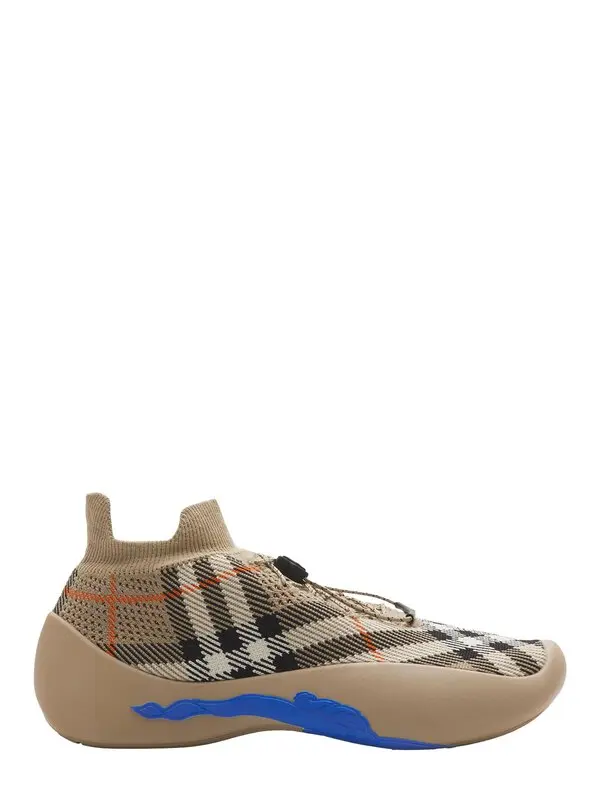 Burberry Knit Check Neptune Sneakers - Beige