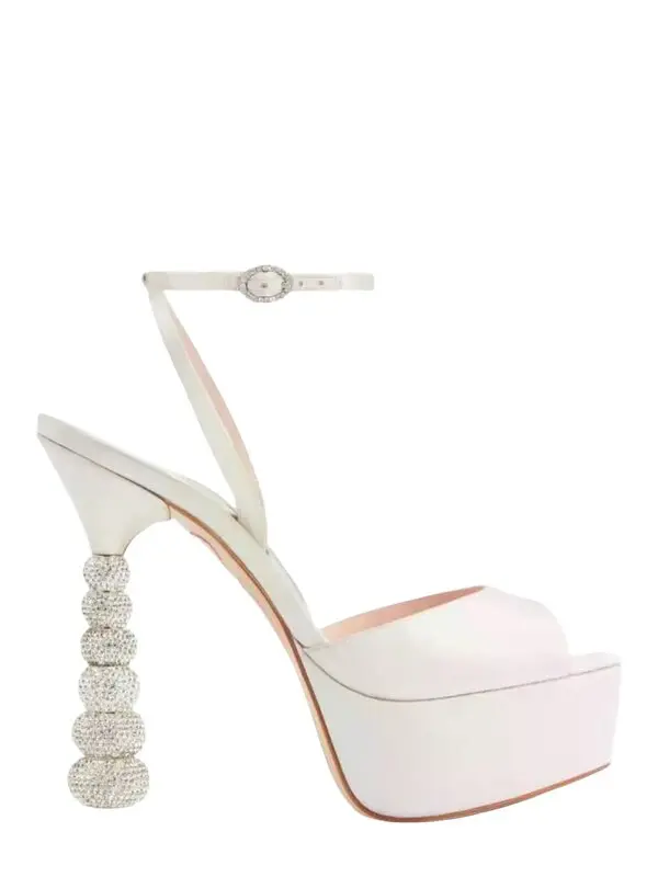 SOPHIA WEBSTER 140mm Natalia Crystal-heel Sandals - White