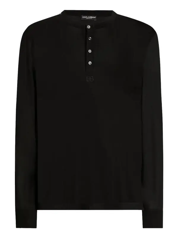 Dolce & Gabbana Buttoned Long-sleeve T-shirt - Black