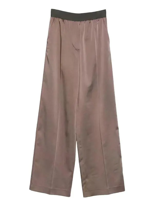 THE M Wool Wide-leg Trousers - Brown
