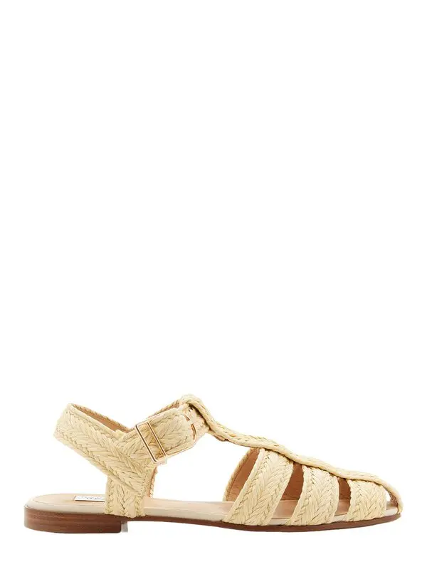 Gabriela Hearst Lynn Raffia Fisherman Sandals - Neutral