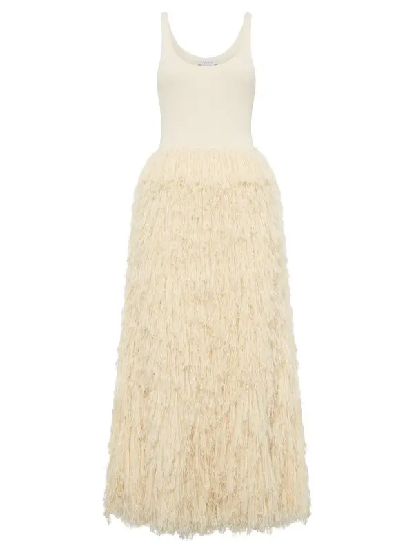 Gabriela Hearst Elianor Fringed Silk-blend Maxi Dress - Off-white