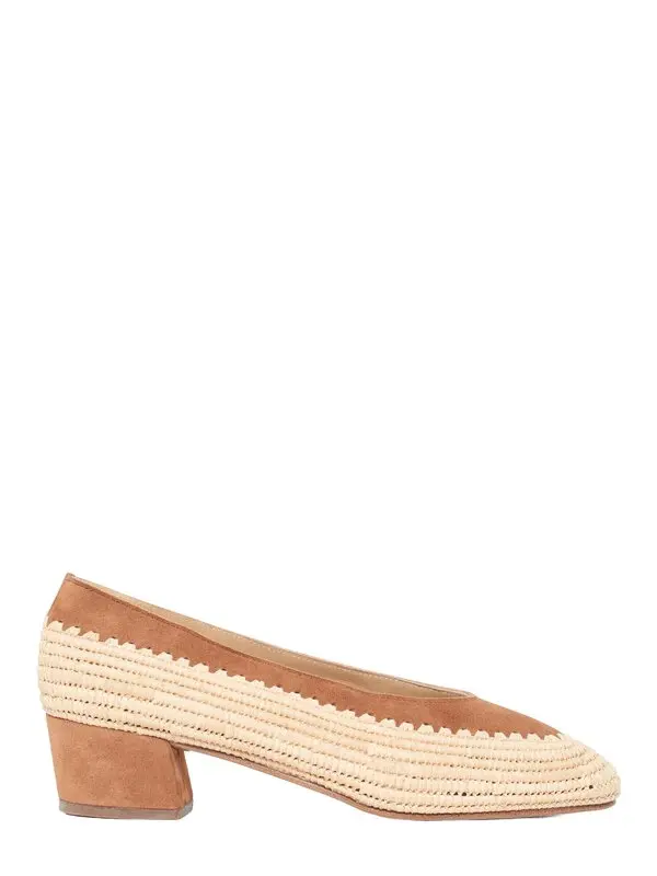 Gabriela Hearst Raffia And Suede Block Heel Pumps - Brown