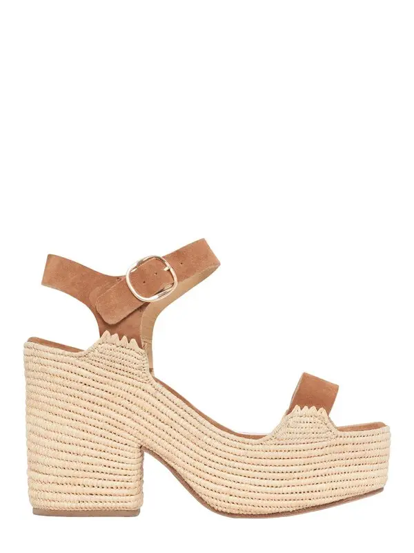 Gabriela Hearst Sardis Suede-trimmed Platform Sandals - Brown