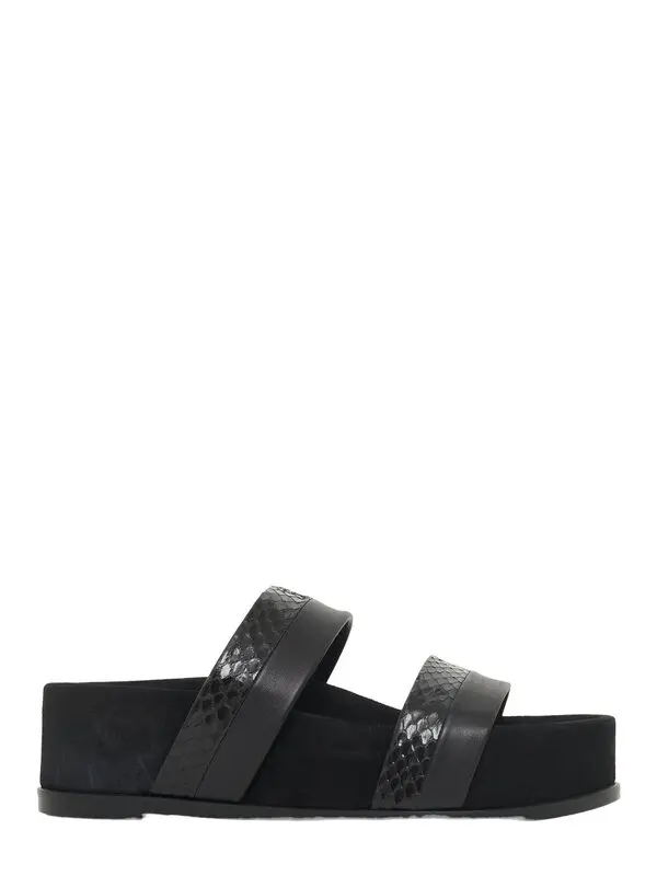 Gabriela Hearst Striker Leather-trimmed Flatform Sandals - Black