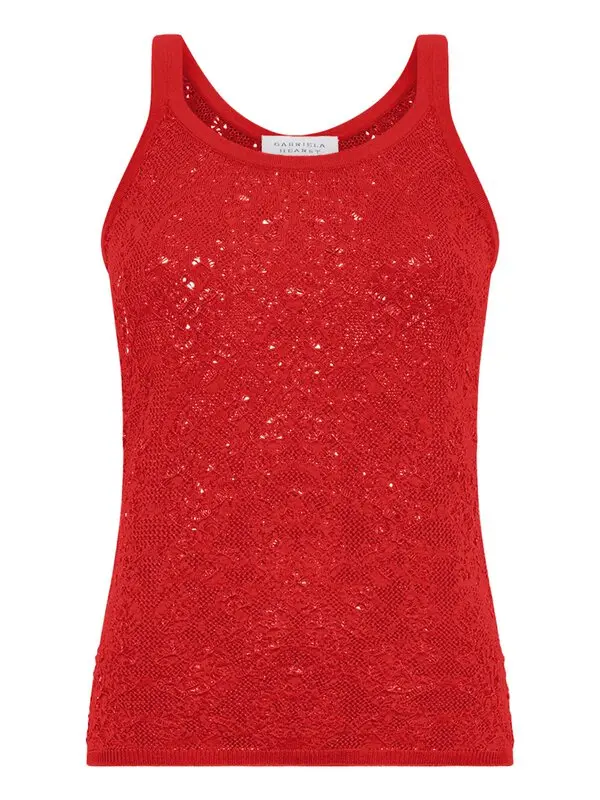 Gabriela Hearst Cyrinne Wool-lace Tank Top - Red