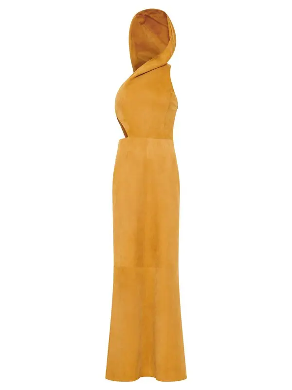 Gabriela Hearst Kallen Cutout Suede Maxi Dress - Tan