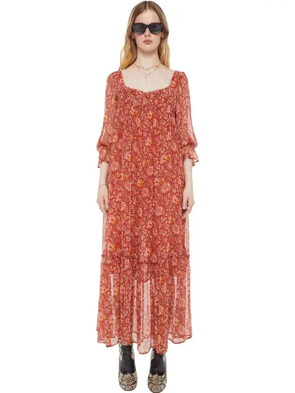 Alix Of Bohemia Ember Floral Maxi Dress - Orange