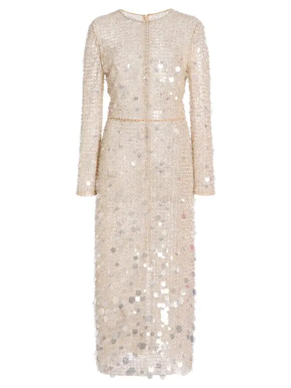 Carolina Herrera Paillette-embellished Midi Dress - Nude