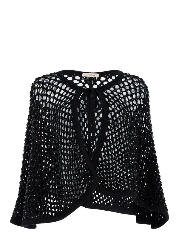 DIOTIMA Crystal-embellished Knit Capelet - Black