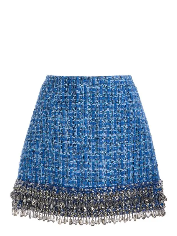Carolina Herrera Embellished Mini Skirt - Blue