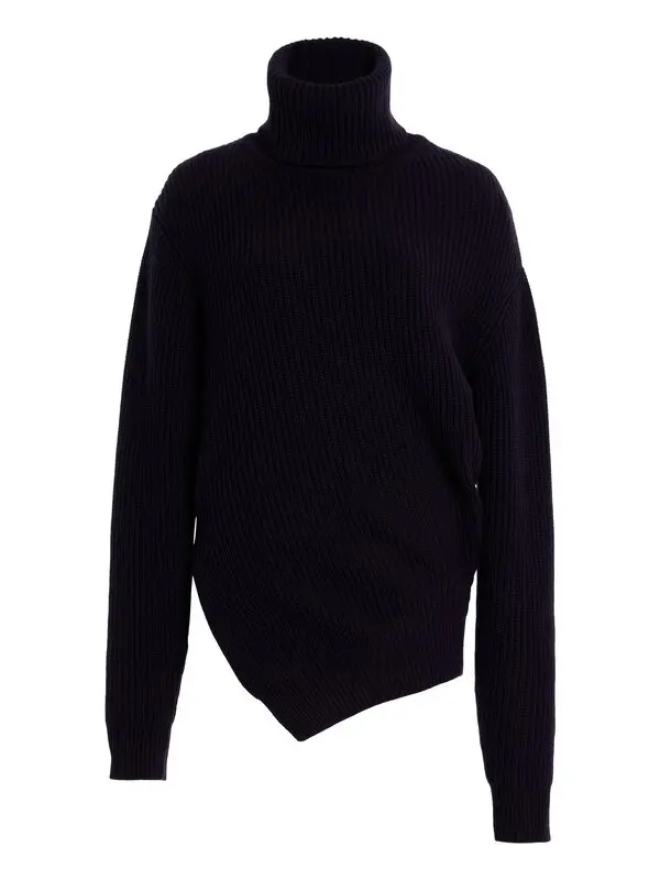 Michael Kors Asymmetric Cashmere Turtleneck Sweater - Purple