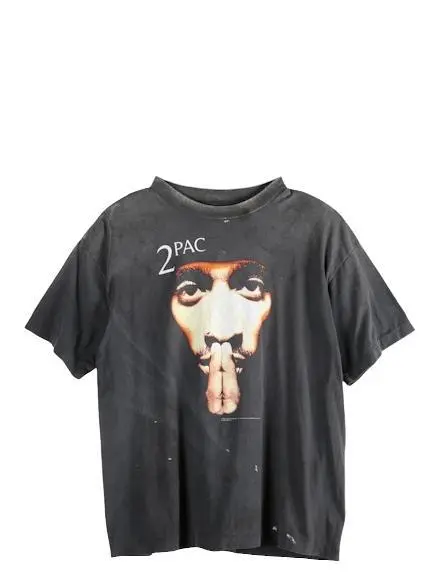 SAINT MXXXXXX 2pac Short Sleeve Tee Shirt - Black