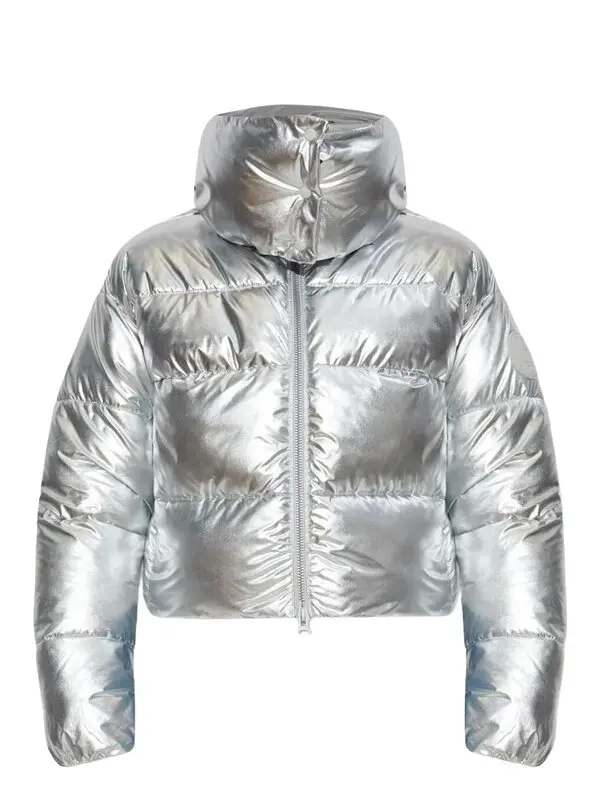 SAVE THE DUCK Giselle Short Down Jacket With High-shine Finish - Grey