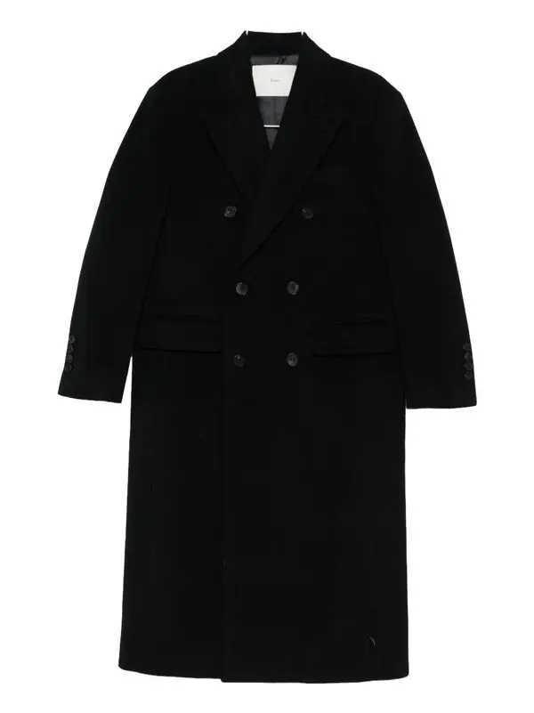 DUNST Wool Double-breasted Coat - Black
