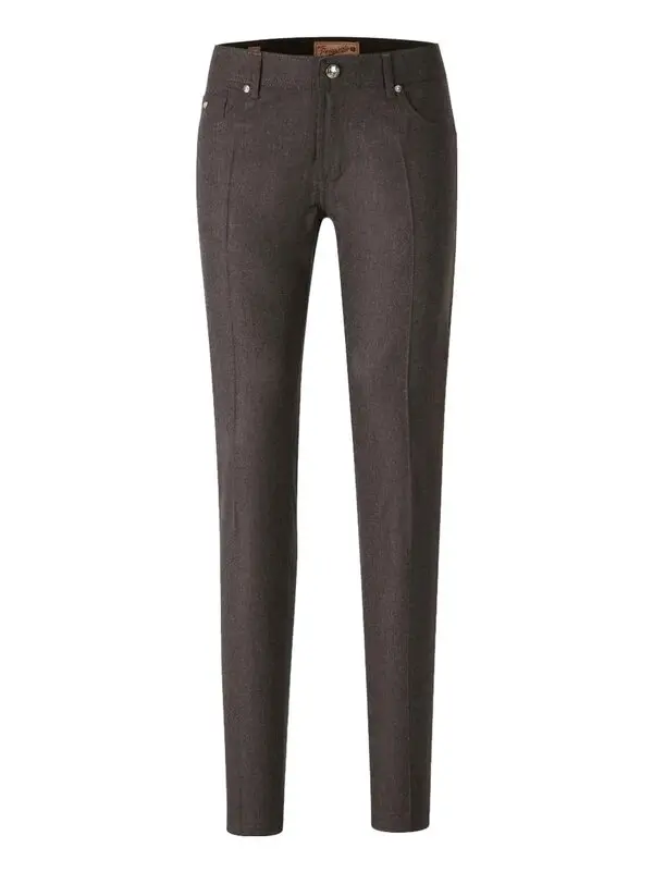 Marco Pescarolo Straight Fit Cashmere Trousers - Brown