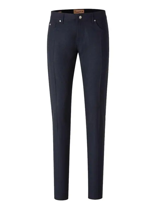 Marco Pescarolo Straight Cashmere Trousers - Navy Blue