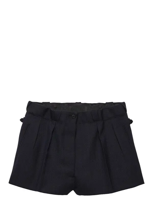 Prada Chevron Wool Shorts - Blue