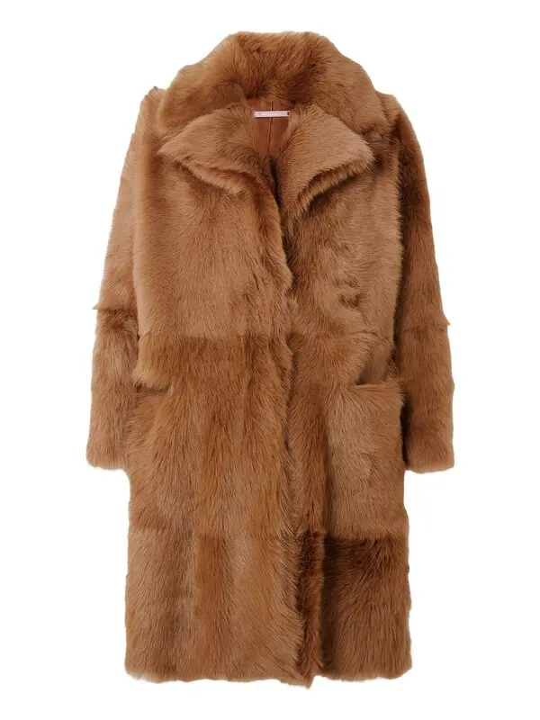 Nour Hammour Evita Shearling Coat - Brown