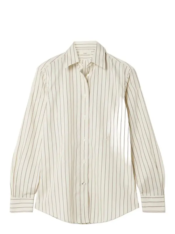 Purdey Striped Cotton And Silk-blend Shirt - White