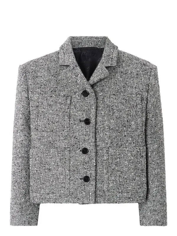 Gucci Cotton-blend Tweed Jacket - Gray