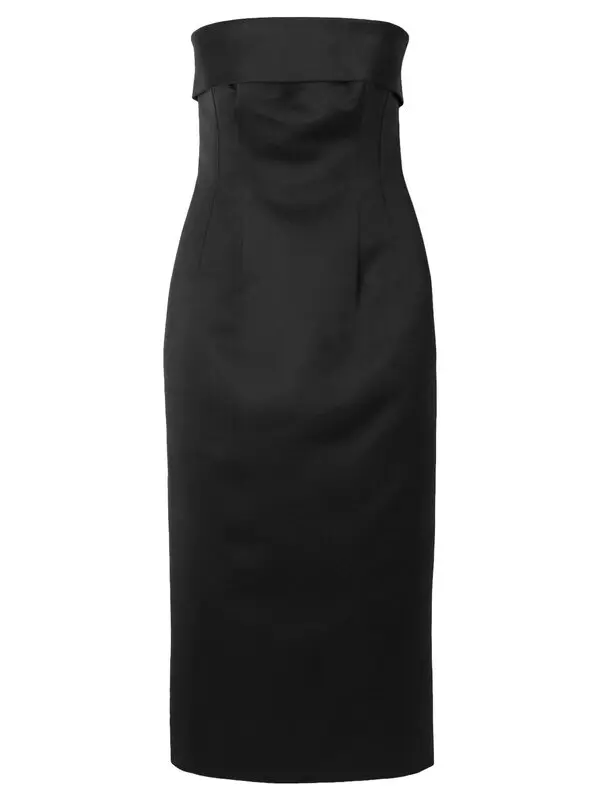 EMILIA WICKSTEAD Keeley Strapless Duchesse-satin Maxi Dress - Black