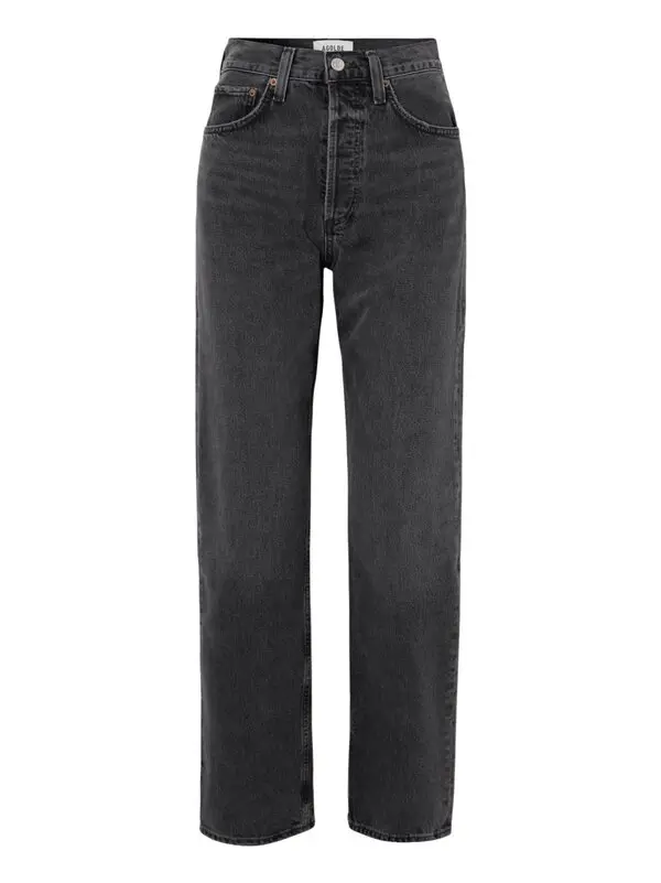 AGOLDE Kelly Mid-rise Straight-leg Jeans - Black