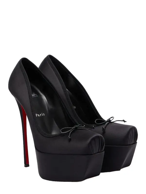 CHRISTIAN LOUBOUTIN Cassia 160 Satin Pumps - Black