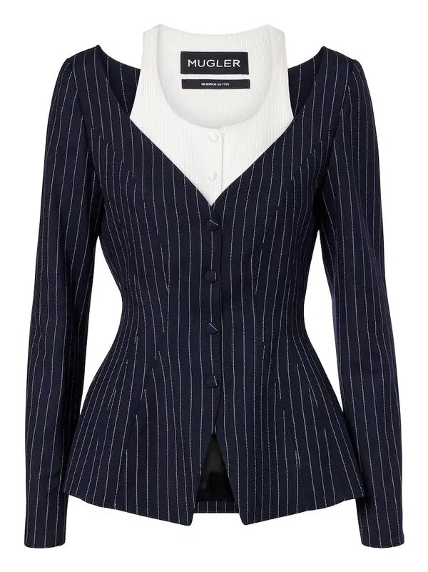 MUGLER Re/edit Les Salades Wool Jacket - Blue