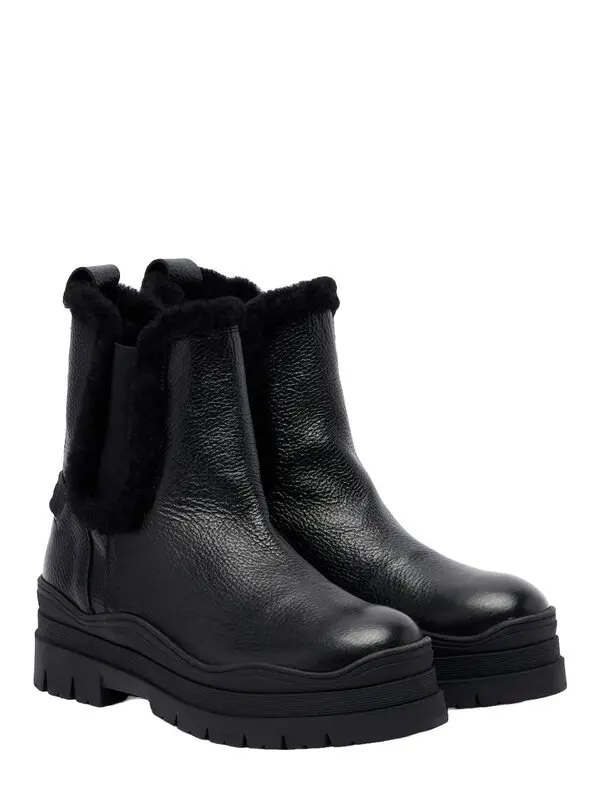 Bogner Arosa Shearling-lined Leather Chelsea Boots - Black