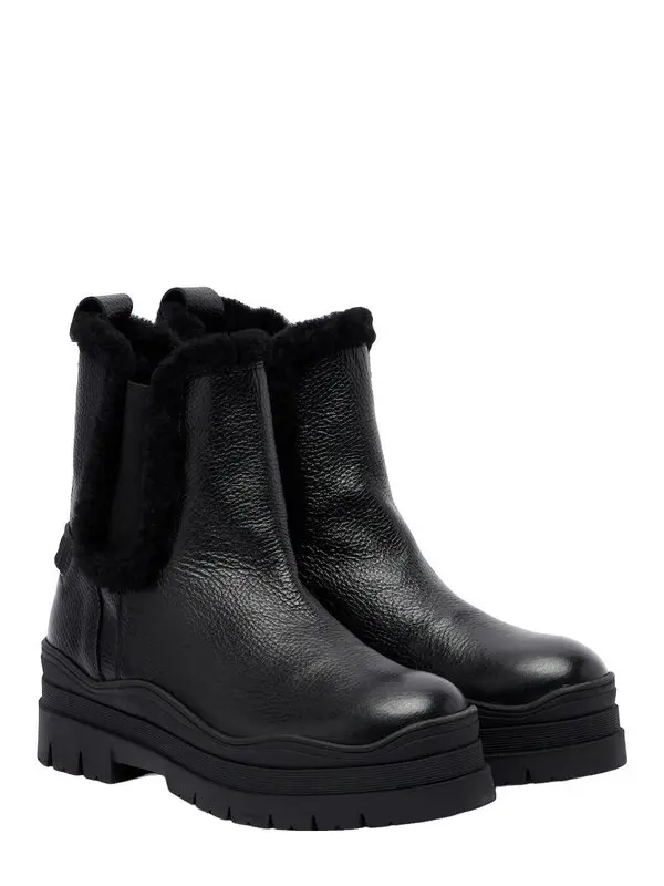 Bogner Arosa Shearling-lined Leather Chelsea Boots - Black