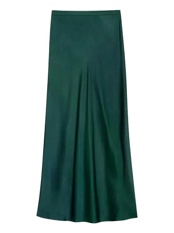 ANINE BING Silk Midi Skirt - Green