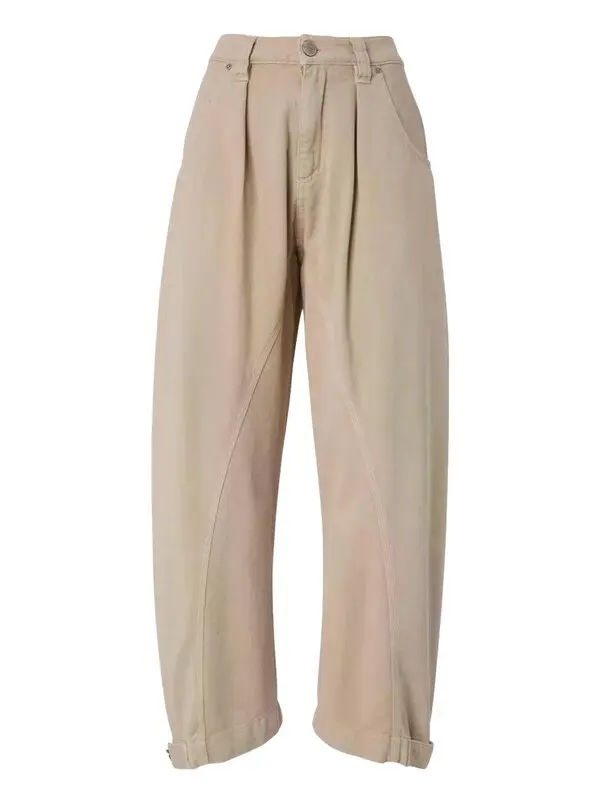 Pinko Pleated Wide-leg Jeans - Neutrals