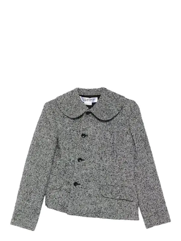 Comme Des Garçons Asymmetric Houndstooth Jacket - Grey