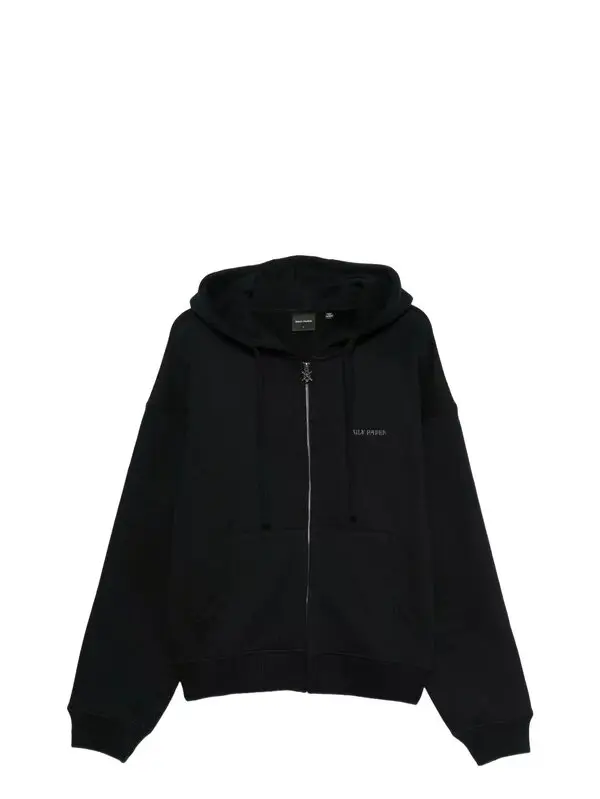 DAILY PAPER Logo-embroidered Zip-up Hoodie - Black