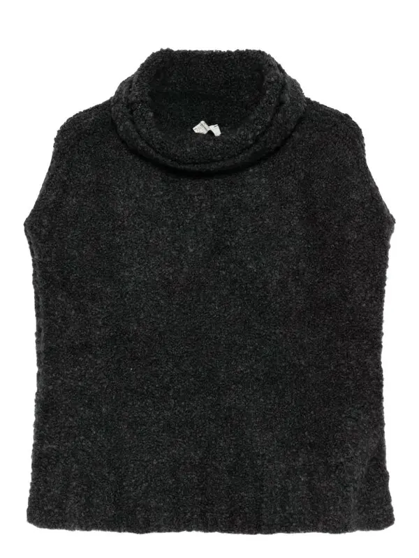 INTRECCI Roll-neck Vest - Grey