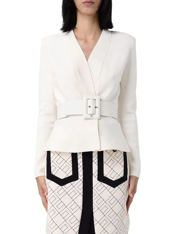 Elisabetta Franchi Belted Jacket - Milk