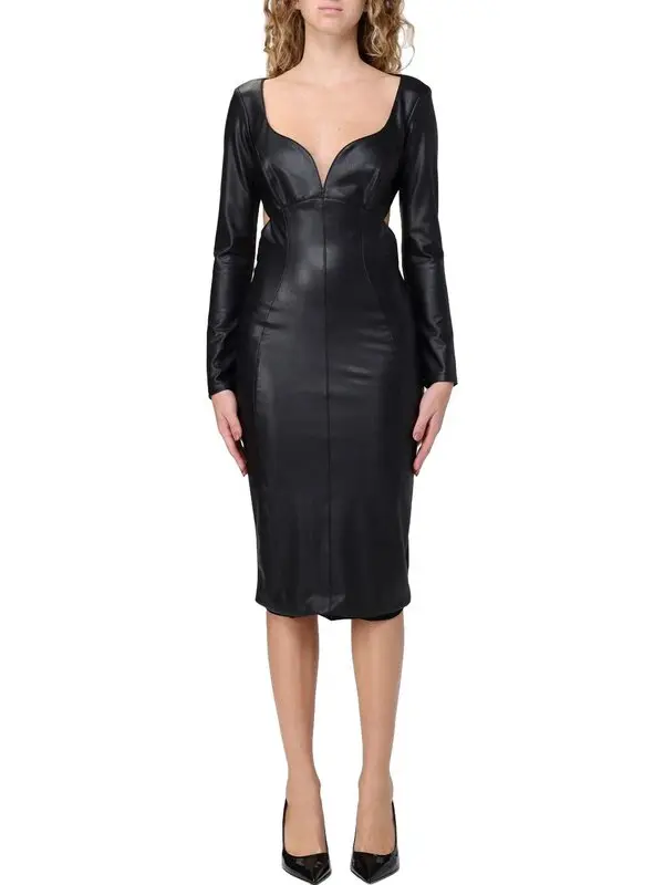 Elisabetta Franchi Long Sleeve Dress - Black