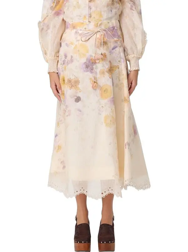Zimmermann Floral Skirt - Beige