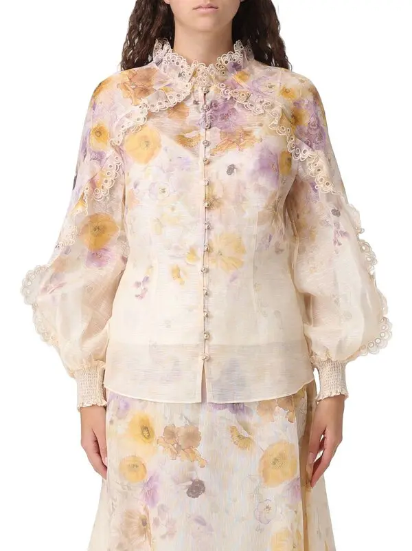 Zimmermann Floral Print Shirt - Beige