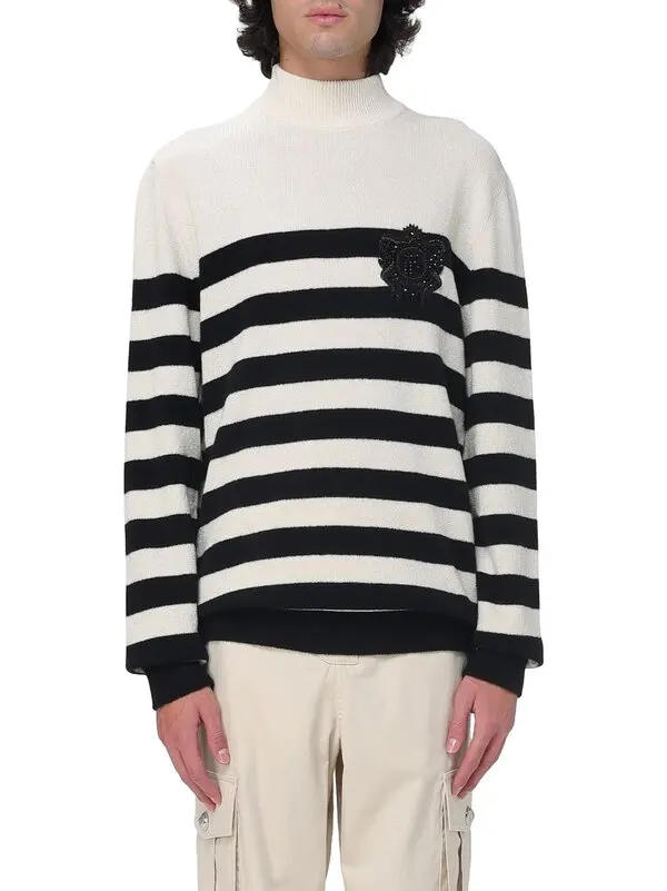 Balmain Striped Sweater - White